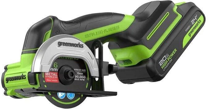 Углошлифовальная машина Greenworks GD24UCS 500Вт 20000об/