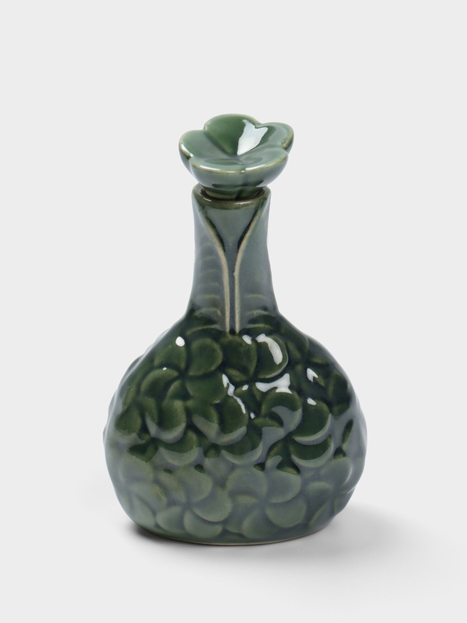 Бутылка для масла "Тропики", керамика, цвет зеленый, 9x5.5x14 см