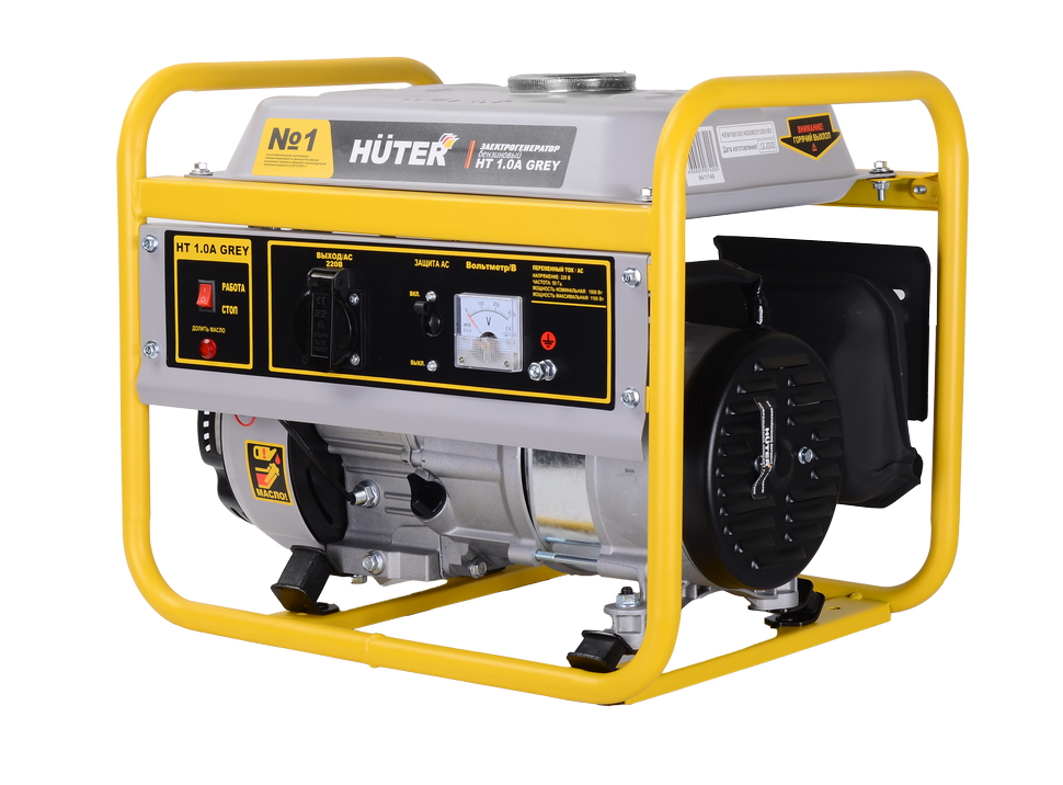 Генератор бензиновый, электрогенератор Huter 1,1 кВт HT 1.0А Grey