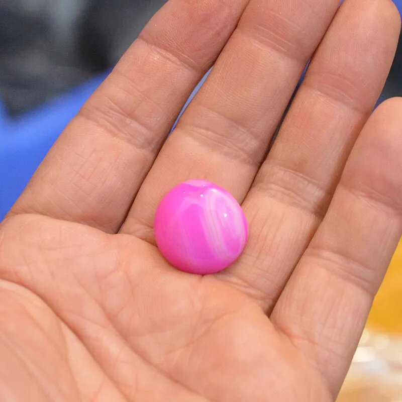 Натуральные тибетские бусины Дзи 20 мм, овальные, из агата Розовый, 17