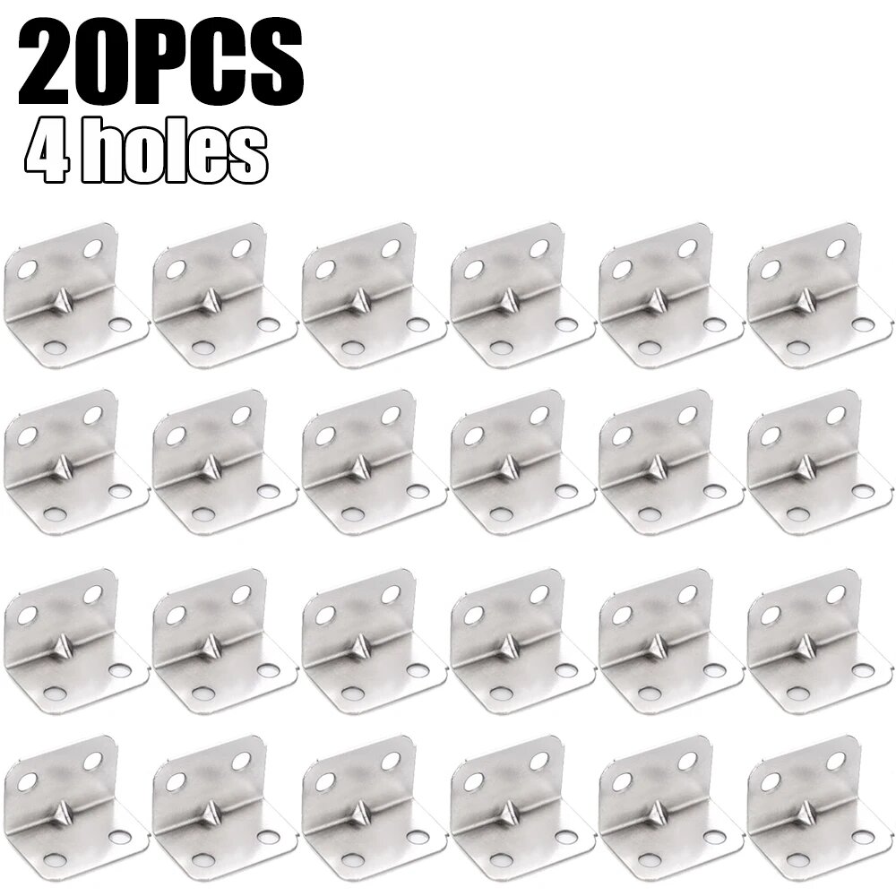 20шт Угловых кронштейнов из нержавеющей стали 4 holes