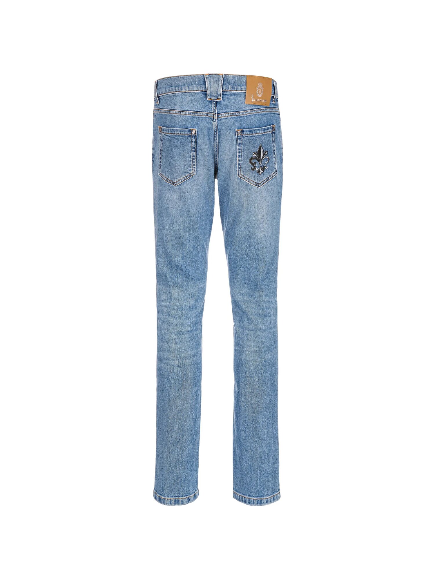 Джинсы Billionaire Leather-patch straight jeans, размер 4XL, blue — фото 1