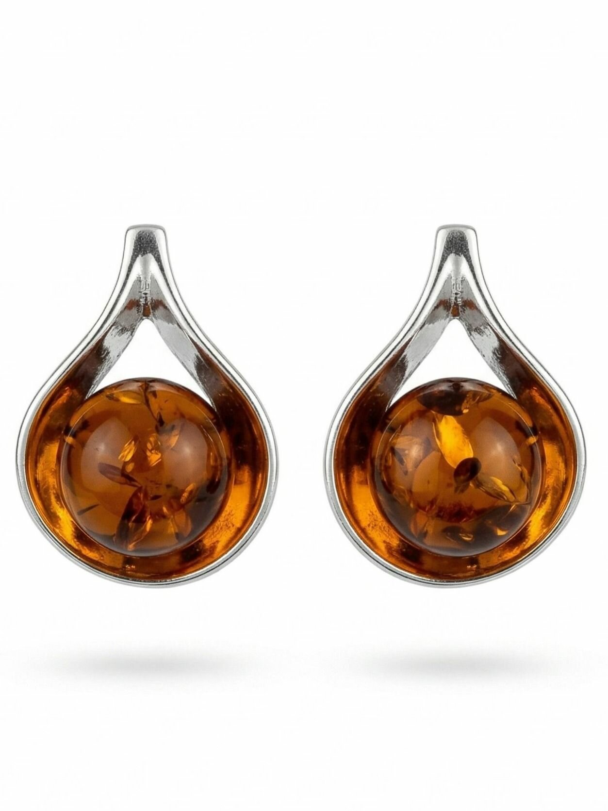 Серьги с подвесками, янтарь прессованный