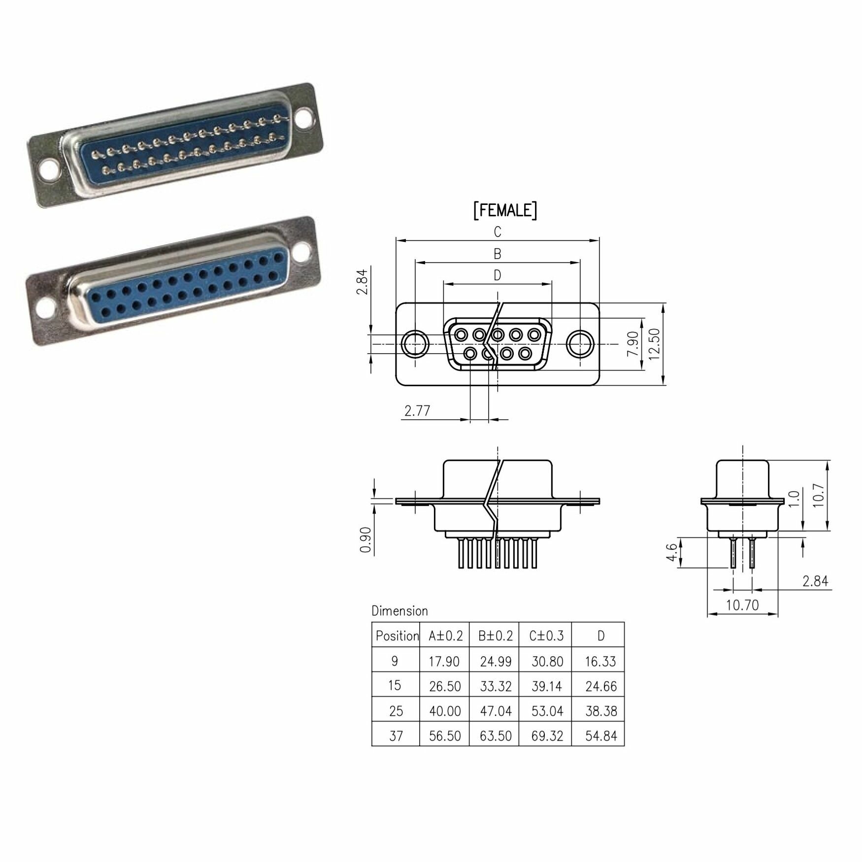 1 шт Разъем DPS-25F / DBB-25F / 25 контактов