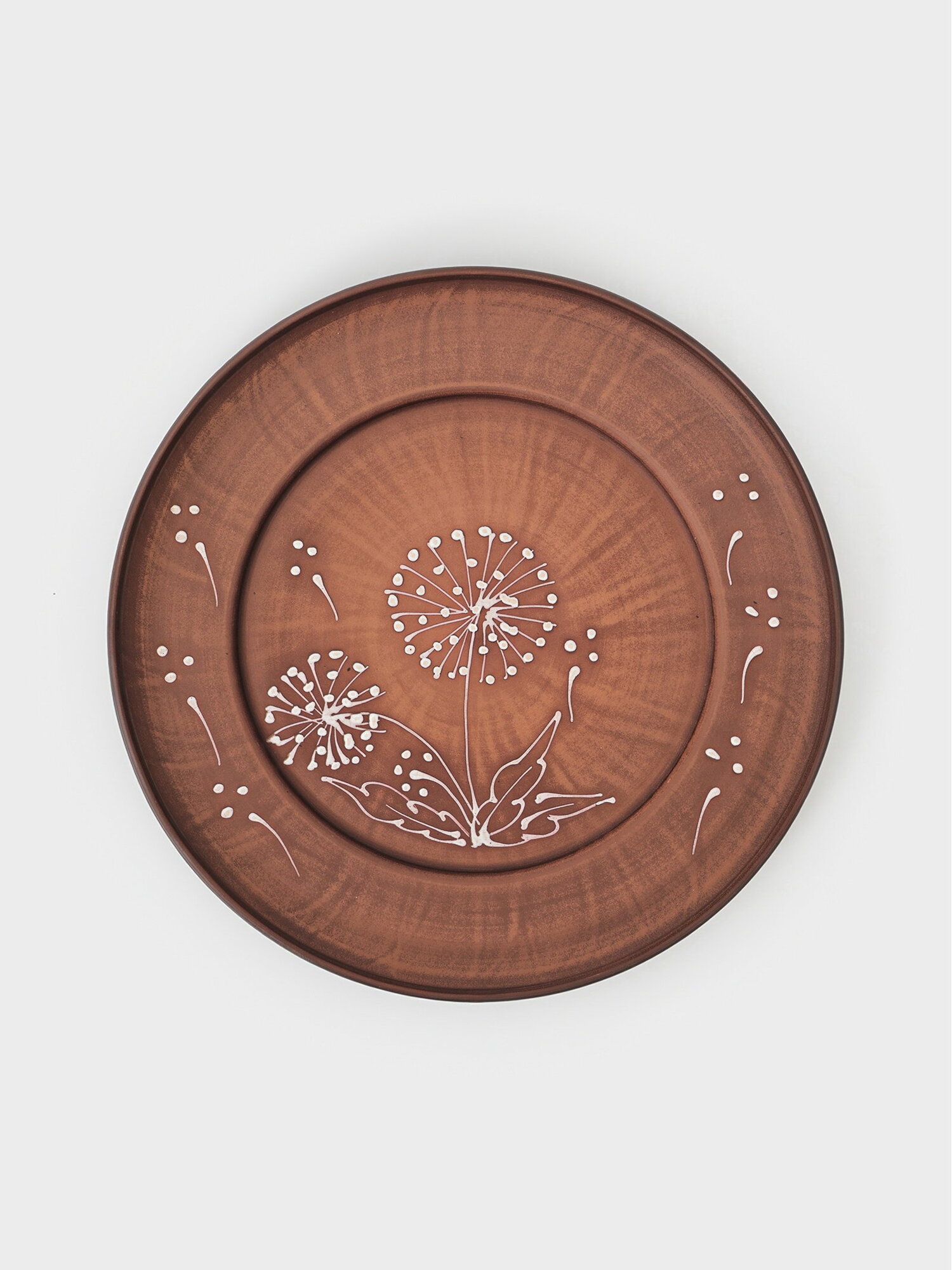 Тарелка "Одуванчик", d=19 см, красная глина, вид тарелки: десертная