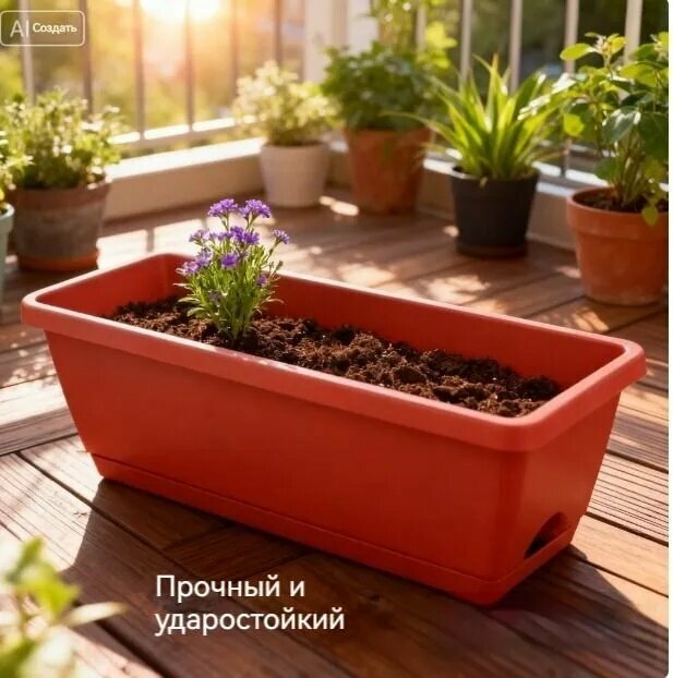 Вазон 8 л, 14.9 см, 2 шт, цвет коричнево-красный