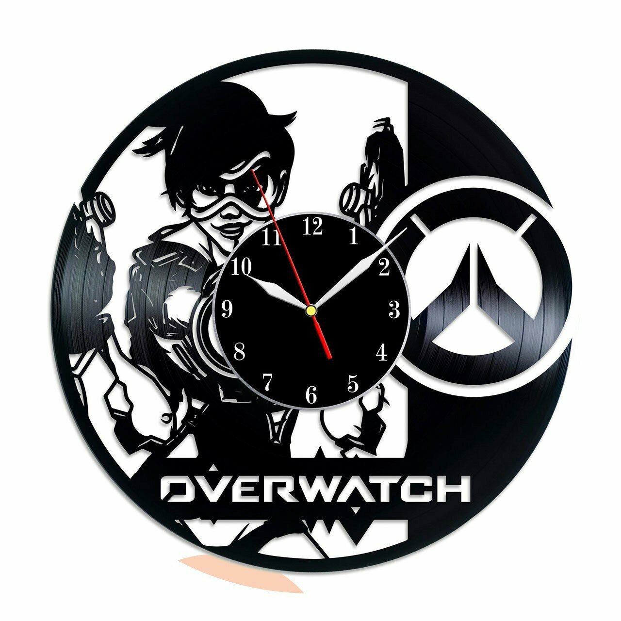 Часы из виниловой пластинки (c) VinylLab Overwatch, диаметр 30 см