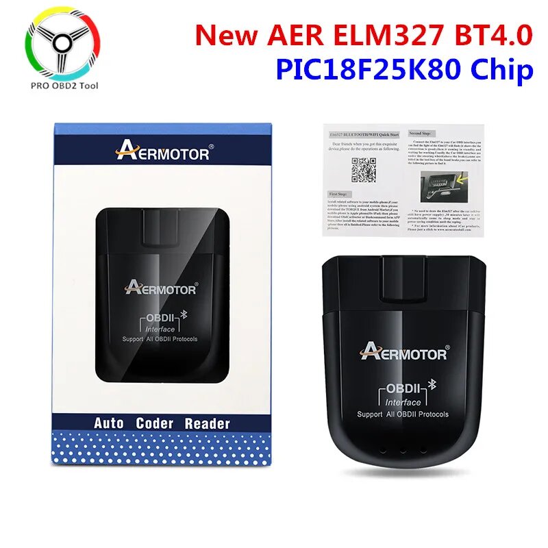 AER ELM327 BT4.0 OBD2 Считыватель кодов PIC18F25K80