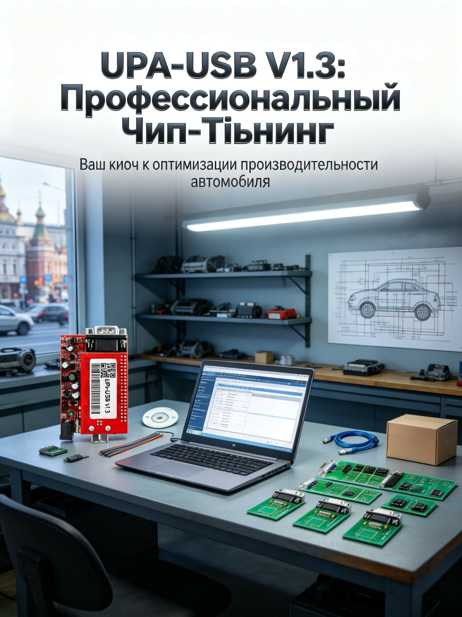 UPA-USB V1.3, основной блок для чип-тюнинга ЭБУ — EEPROM адаптер и программатор для диагностики и точной настройки автомобиля