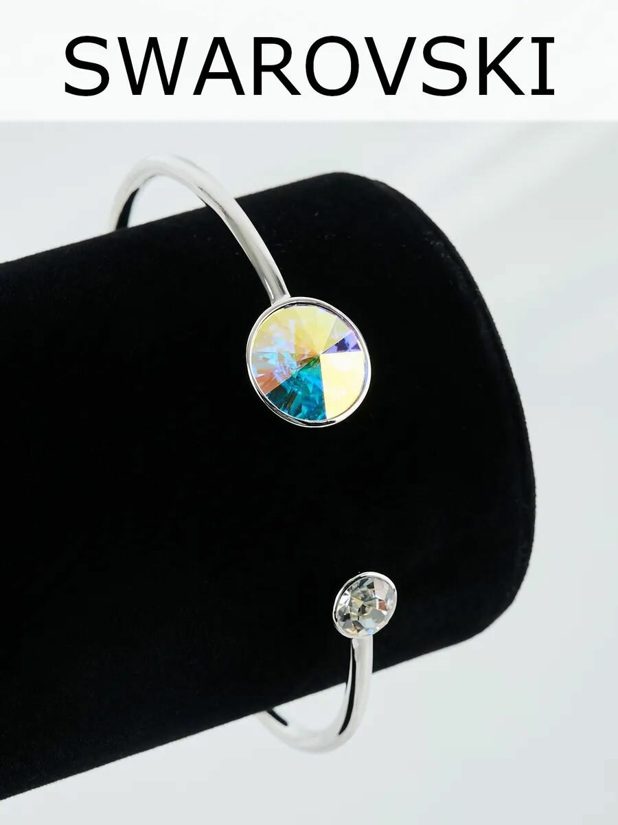 Браслет-бэнгл, кристаллы Swarovski, кристалл