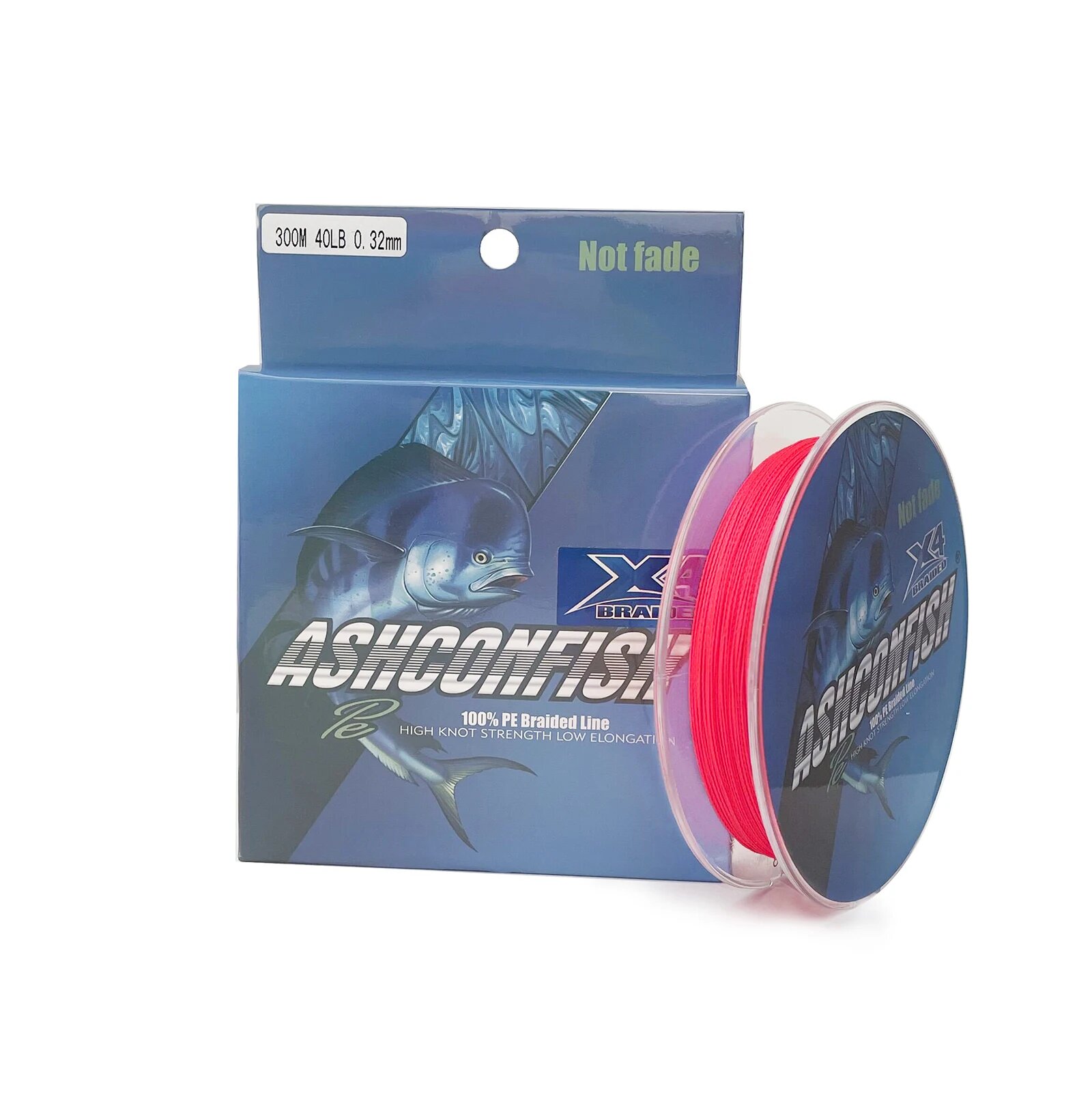 Плетенка рыболовная Ashconfish 300M, 0.08mm, 4LB, Синий