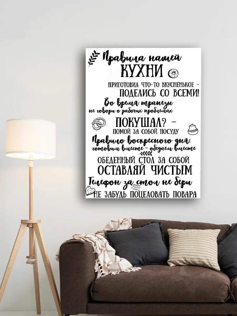 Постер на стену Правила дома , плакат 1шт, А2 размер. — фото 1