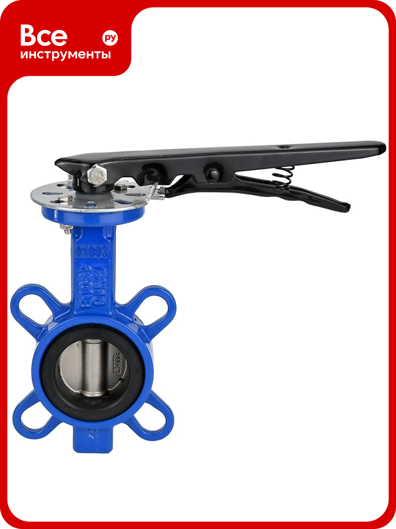 Дисковый поворотный затвор DN.ru WCB-316L-VITON Ду65 Ру16 с рукояткой D050-06606