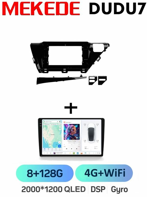 Магнитола Mekede 10" DUDU7 8/128 Gb для Toyota Camry 70 8 2017-2020 дорест carpay Android