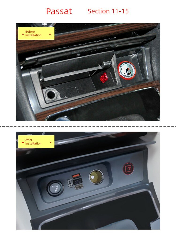 Универсальный автомобильный USB-адаптер для Volkswagen Passat 2011-2015, с быстрой зарядкой