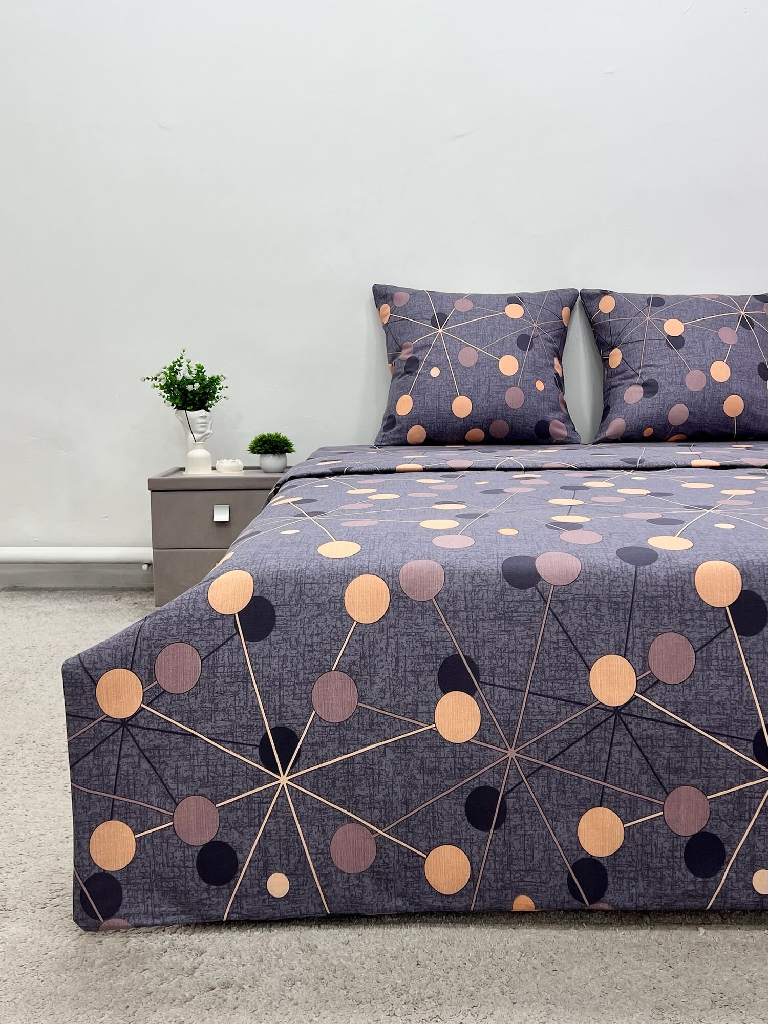 Kerimоv Group постельное белье, евро, бязь, хлопок 100%, 220x240, цвет серый