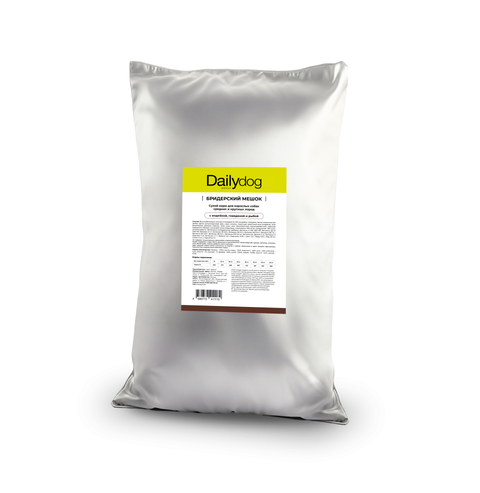 Сухой корм Dailydog Classic Line для взрослых собак средних и крупных пород, с индейкой, говядиной и рыбой - 3 кг