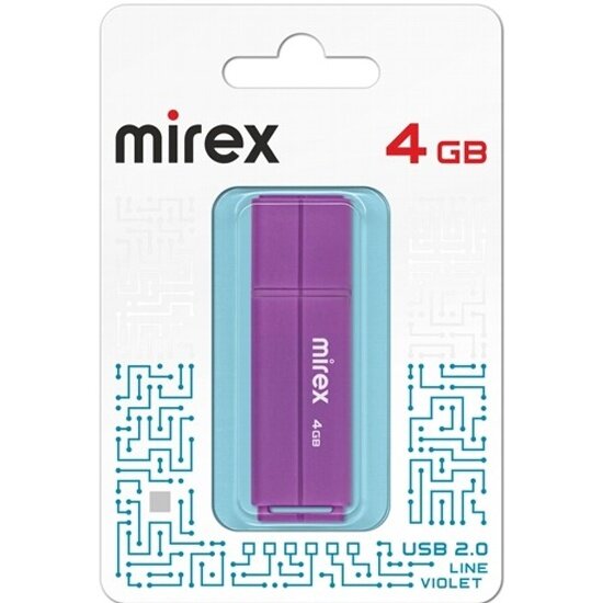 Флэш накопитель Mirex 4 Гб LINE VIOLET USB 2.0 (13600-FMULVT04)