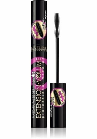 Тушь для ресниц Eveline Cosmetics Extension Volume, насыщенный черный, 10 мл