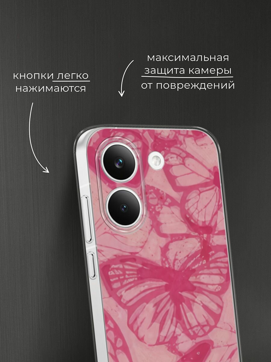 Чехол на Poco X8 Pro / Поко X8 Про с принтом Розовые бабочки — фото 1