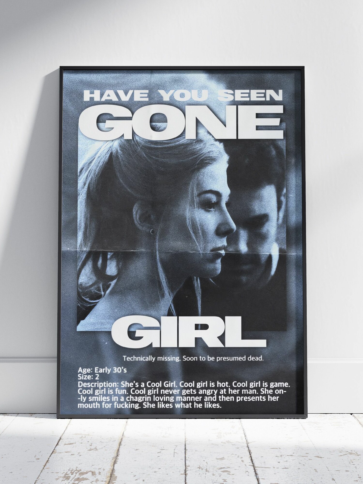 Плакат на стену для интерьера Исчезнувшая (Gone Girl - Эми и Ник 2) - Постер по фильму кино формата А3 (30x42 см)