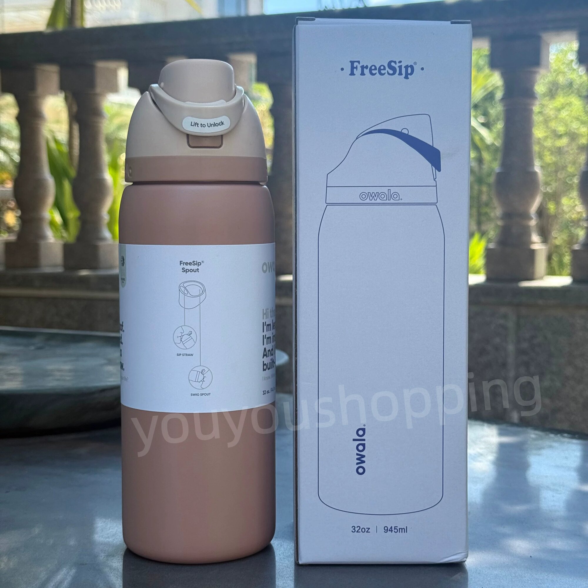 Owala FreeSip 40oz термос с трубочкой из нержавеющей стали - Пустынный розовый для элегантного стиля