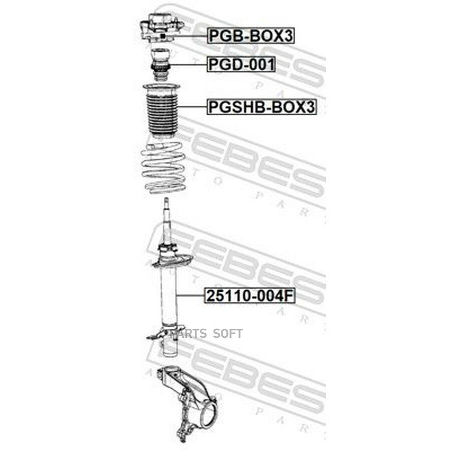 FEBEST PGB-BOX3 подшипник опоры переднего амортизатора PGB-BOX3