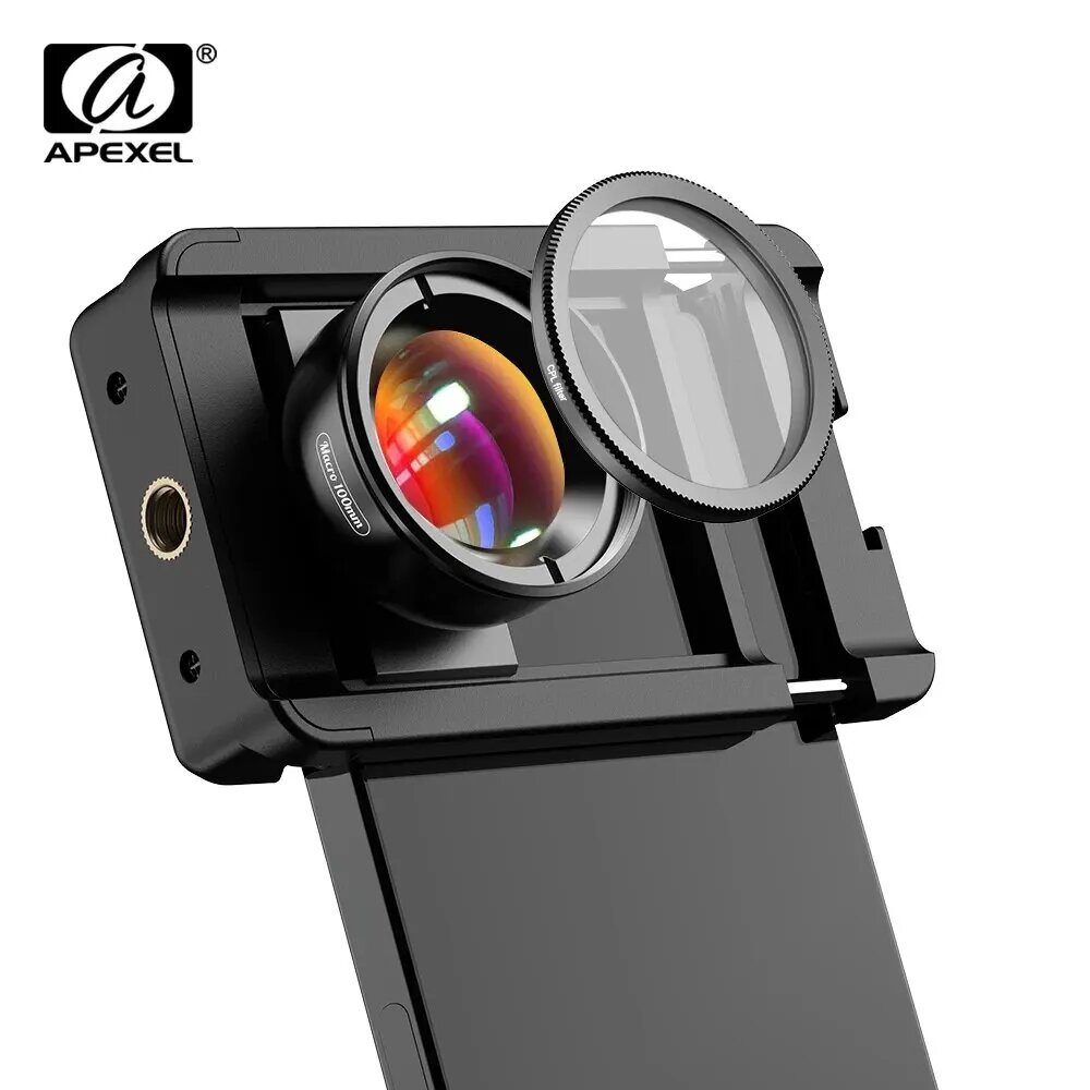 APEXEL 4K HD Макрообъектив 100 Мм С Фильтром CPL Многофункциональный Зажим Для iPhone Samsung И Всех Смартфонов
