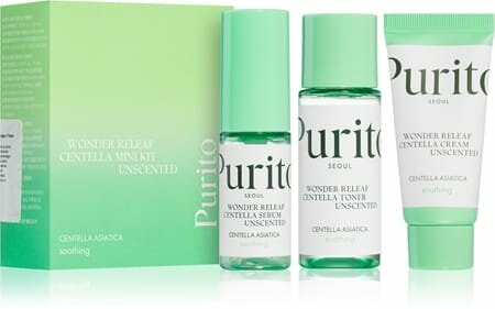 Набор уходовой косметики Purito Wonder Releaf Centella Mini Kit Unscented, дорожный