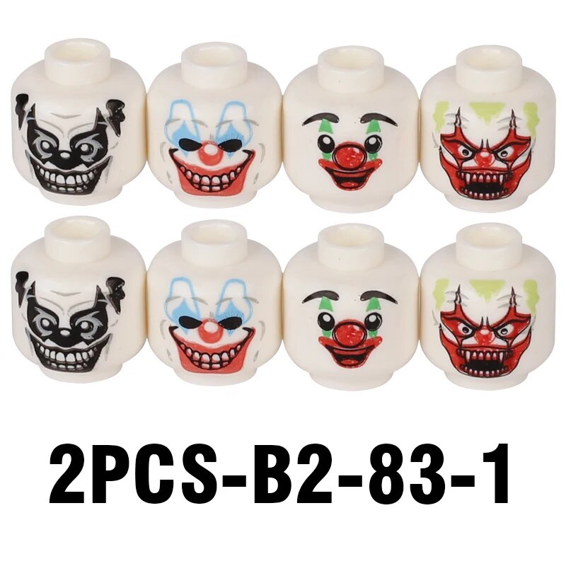 Блочные конструкторы BRICKPANDA, головы клоунов, 2PCS-B2-83-1