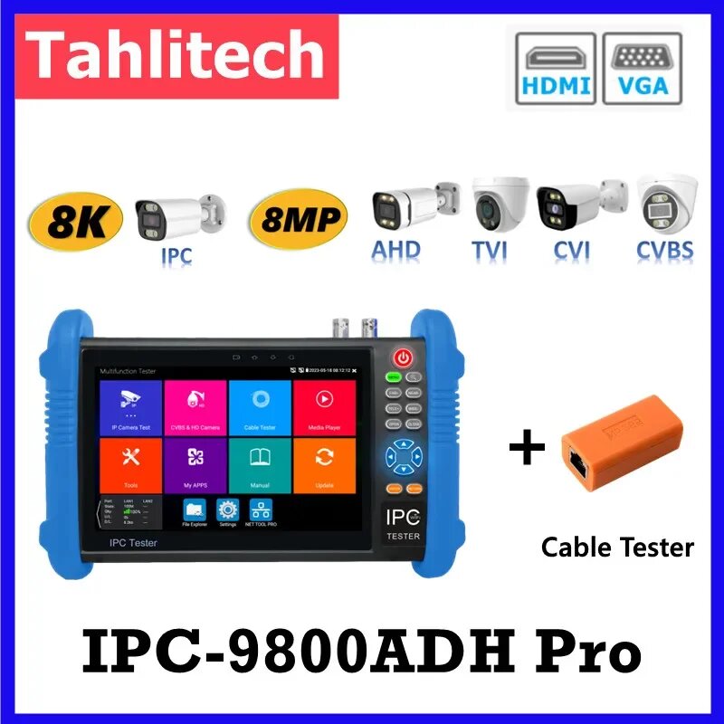 TahLiTech IPC-9800ADH Pro тестер CCTV 7"