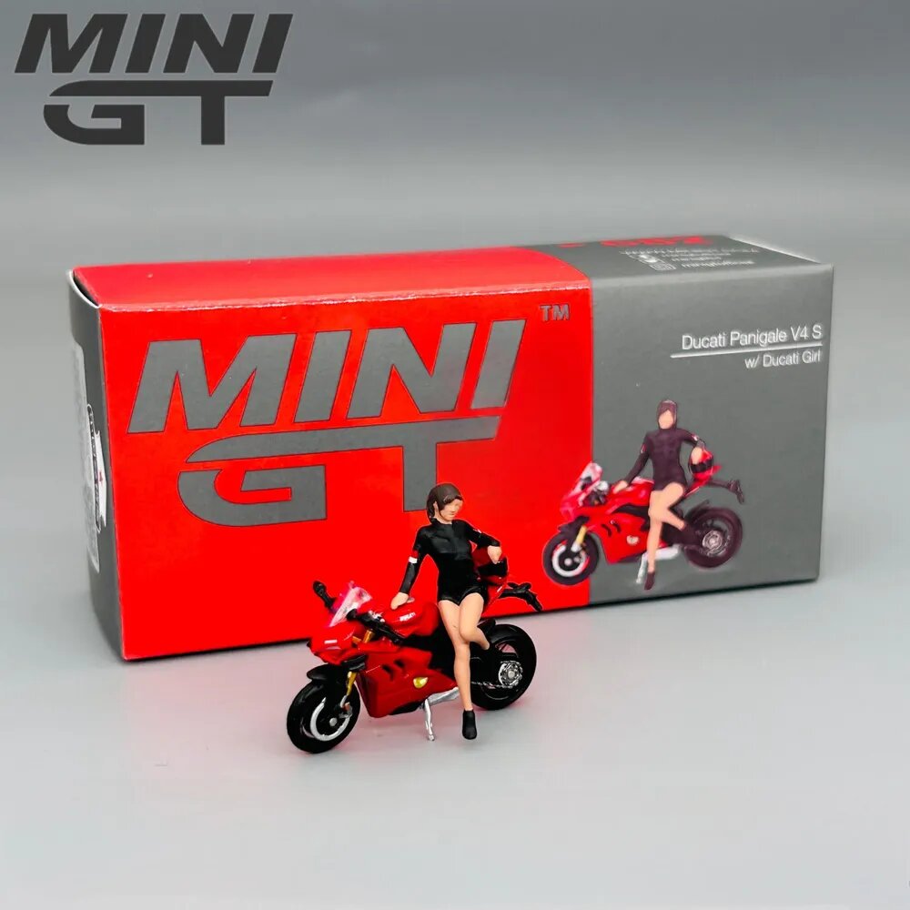 Машинка MINIGT 1/64 Ducati Panigale V4 S w Girl Red — фото 1