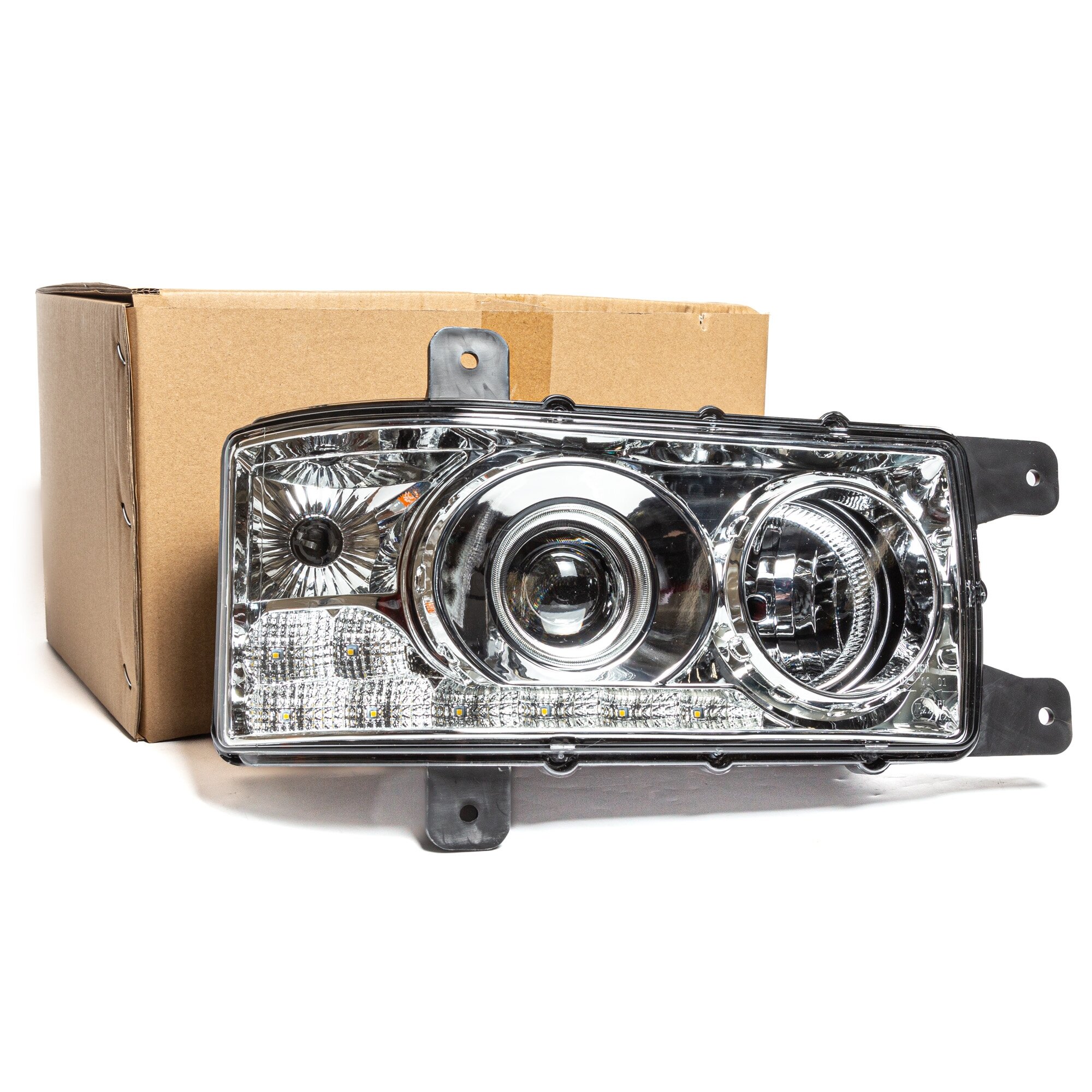 Блок-фара H1, 24В, правая, с дневными ходовыми огнями, 8LED, для Камаз 6520 6511 4308 арт. 31377508AE АвтоЭлектрика