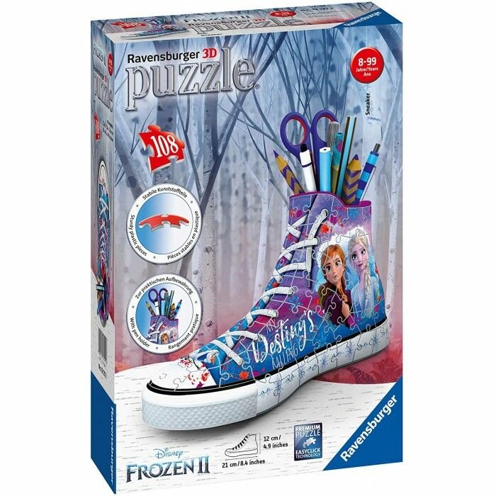 Пазл Ravensburger "Frozen 2", подставка для карандашей Кроссовок, картон, 3D, 108 деталей