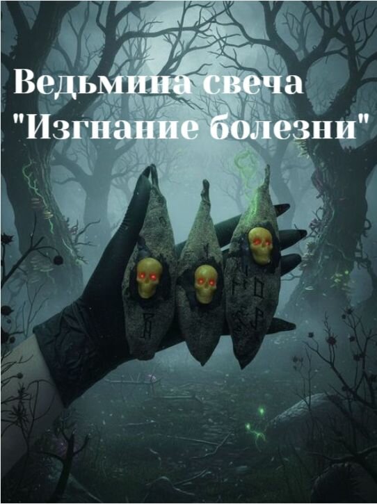 Магическая ведьмина свеча (восковая) "Изгнание" - от болезни