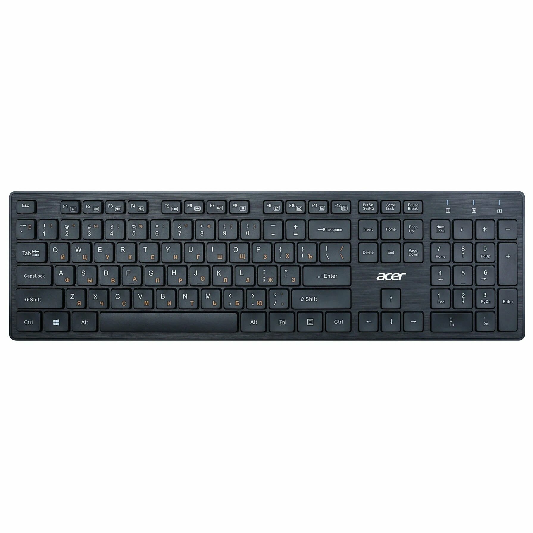 Клавиатура Acer проводная компьютерная OKW122 черная USB