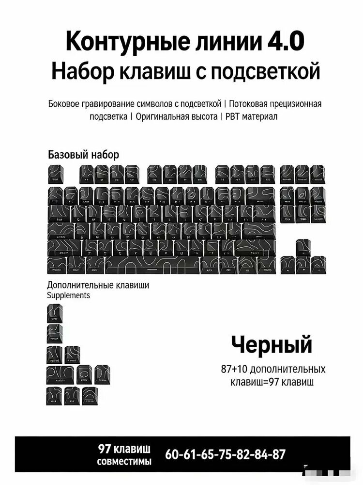 Кейкапы для механической клавиатуры набор клавиш OEM