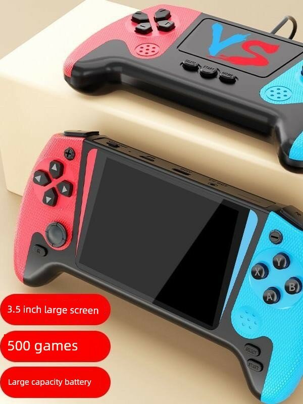 Портативная игровая консоль с 500 играми и HD-экраном, одиночная игра, перезаряжаемая (1 батарея) - Бежевый