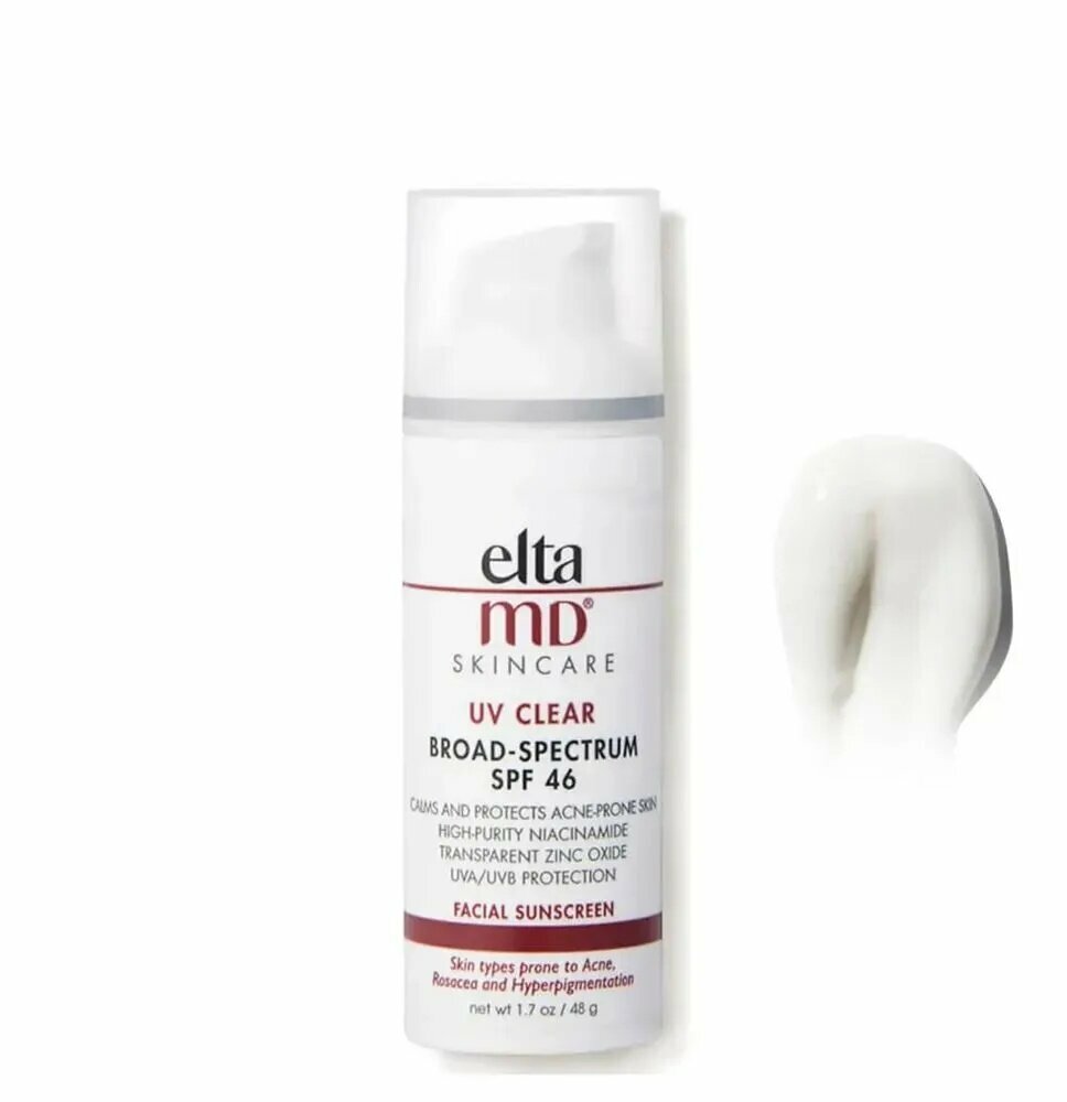EltaMD UV Clear Face Sunscreen Broad Spectrum SPF 46 Солнцезащитный крем для лица для чувствительной кожи, 1,7 унции