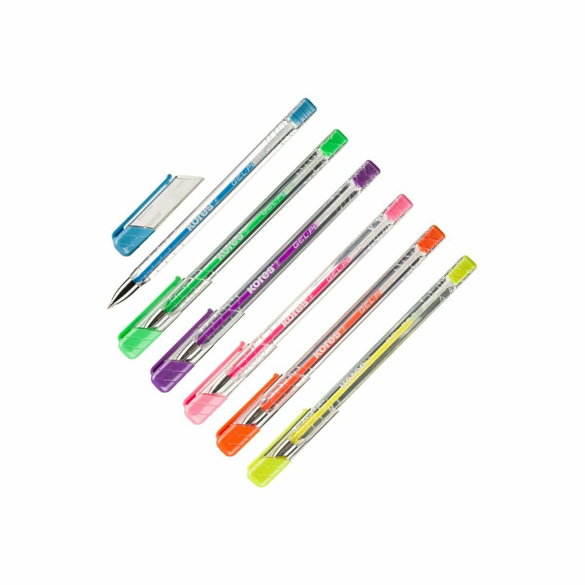 Набор гелевых ручек Kores K11 Neon (1мм, 6 цветов) 6шт. (28216), 24 уп.