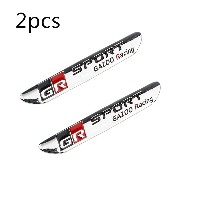 Металлические 3d-наклейки для автомобиля GR Sport GAZ00 Racing с логотипом эмблема Silver(2pcs)