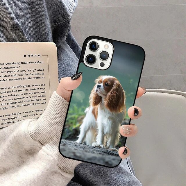 Чехлы для телефонов с собакой кавалер-кинг-чарльз-спаниель для iPhone 16, 15, 14, 12, 13, мини 11 Pro MAX apple 6 7 8 Plus SE2020 Coque