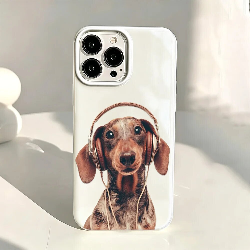 Чехол для телефона iPhone 17 Air 15 14 13 12 11 16 17 Pro Max Plus с рисунком таксы, защита от падений и отпечатков пальцев