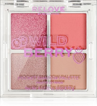 Тени для век Relove by Revolution Pocket Palette, wild berry, 4 0,72 г