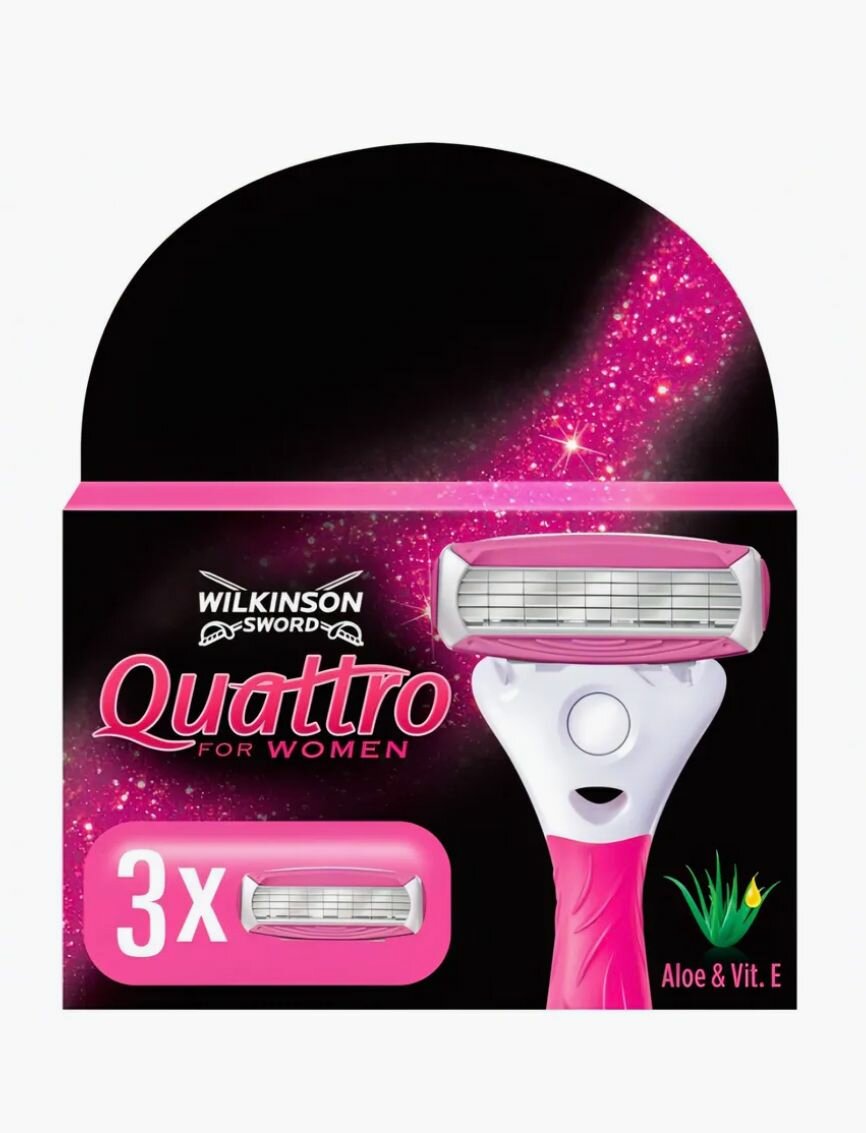 Wilkinson Sword Quattro For Women Сменные кассеты 3 шт.