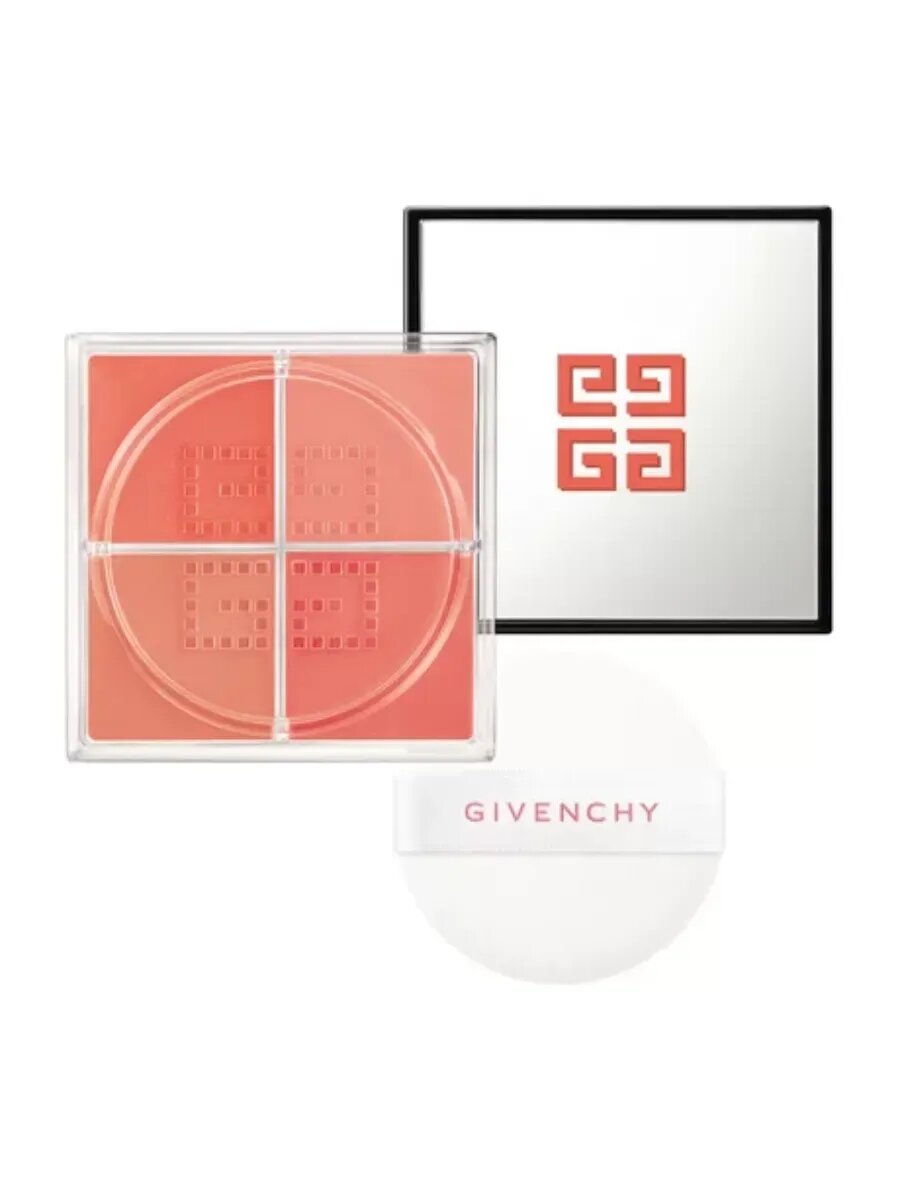 Givenchy Prisme Libre Blush Рассыпчатые 4 х цветные румяна для лица Кораллово-оранжевый тон 3 Voile Corail 4*1,12г