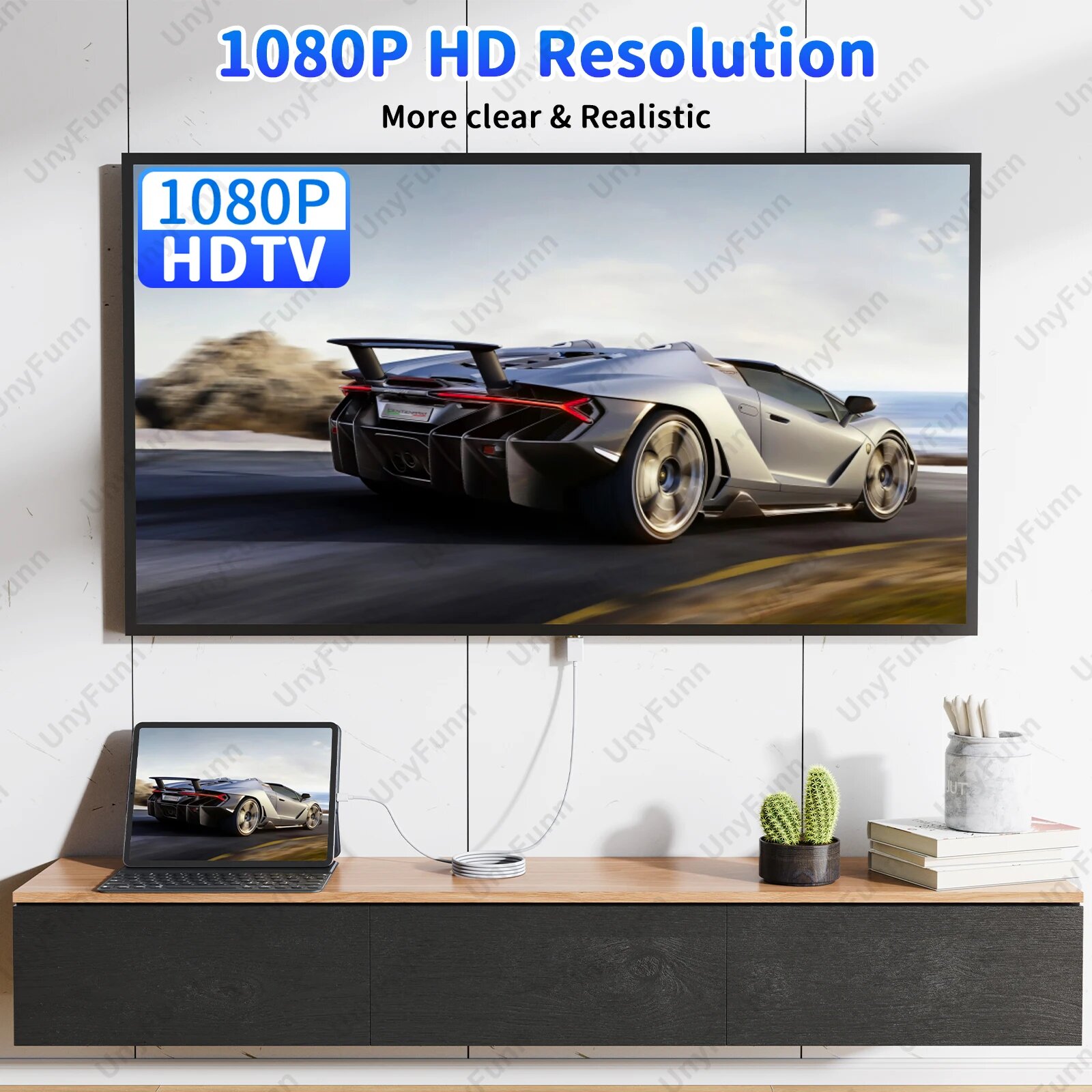 UnyFunn HDMI адаптер для iPhone Красный, Typec SD Card Reader — фото 1