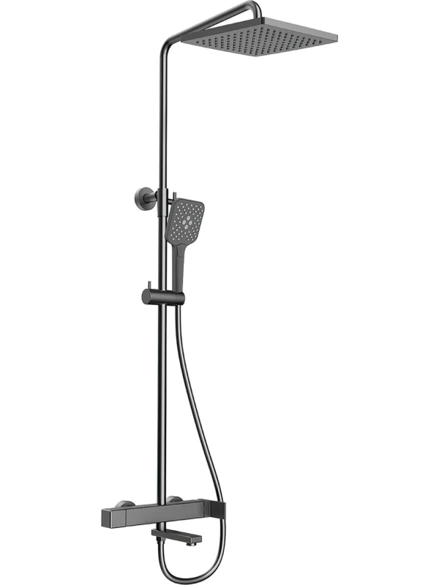 Душевая стойка Vincea Cube VSFS-1C1GM вороненая сталь