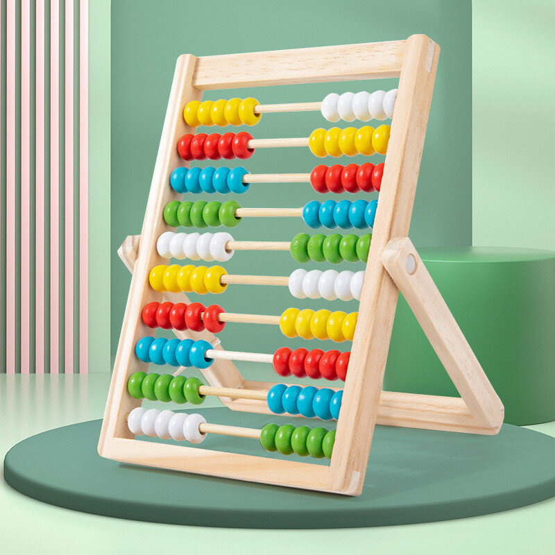 Wooden educational counting frame for kids math skills development style a