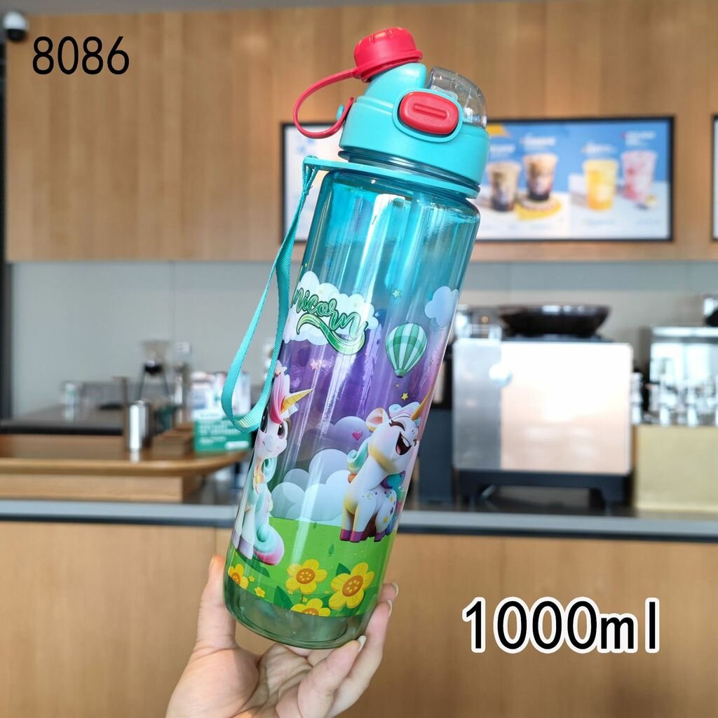 Cup unicorn theme reusable sports with straw for school office and outdoor events green